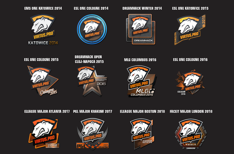 From Katowice to London: the evolution of Virtus.pro stickers - Virtus.pro